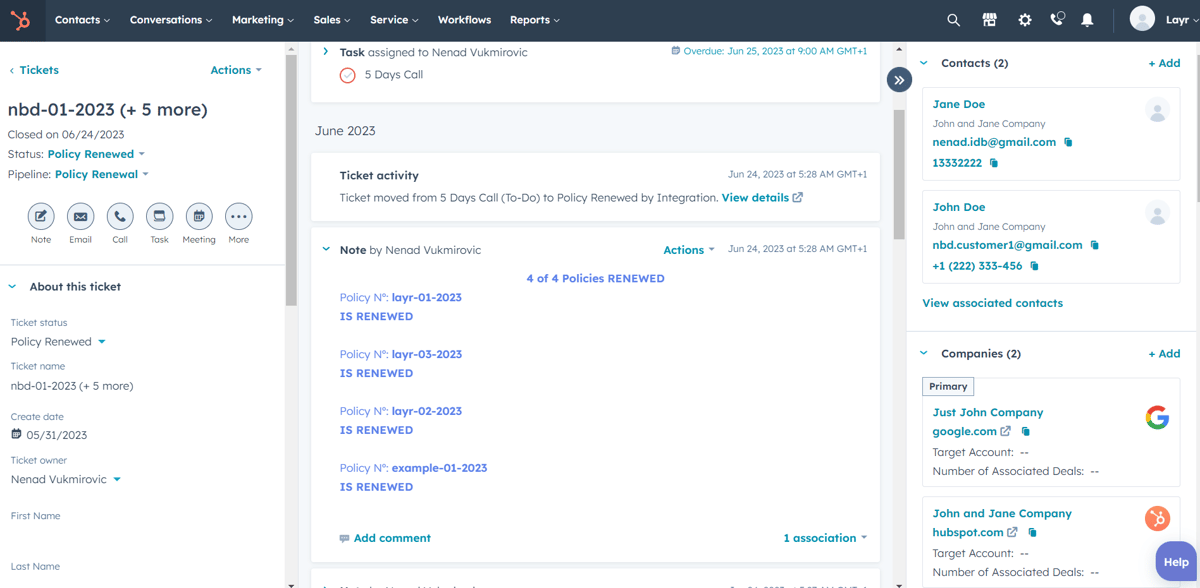 An Automated Renewal Notification System for Layr